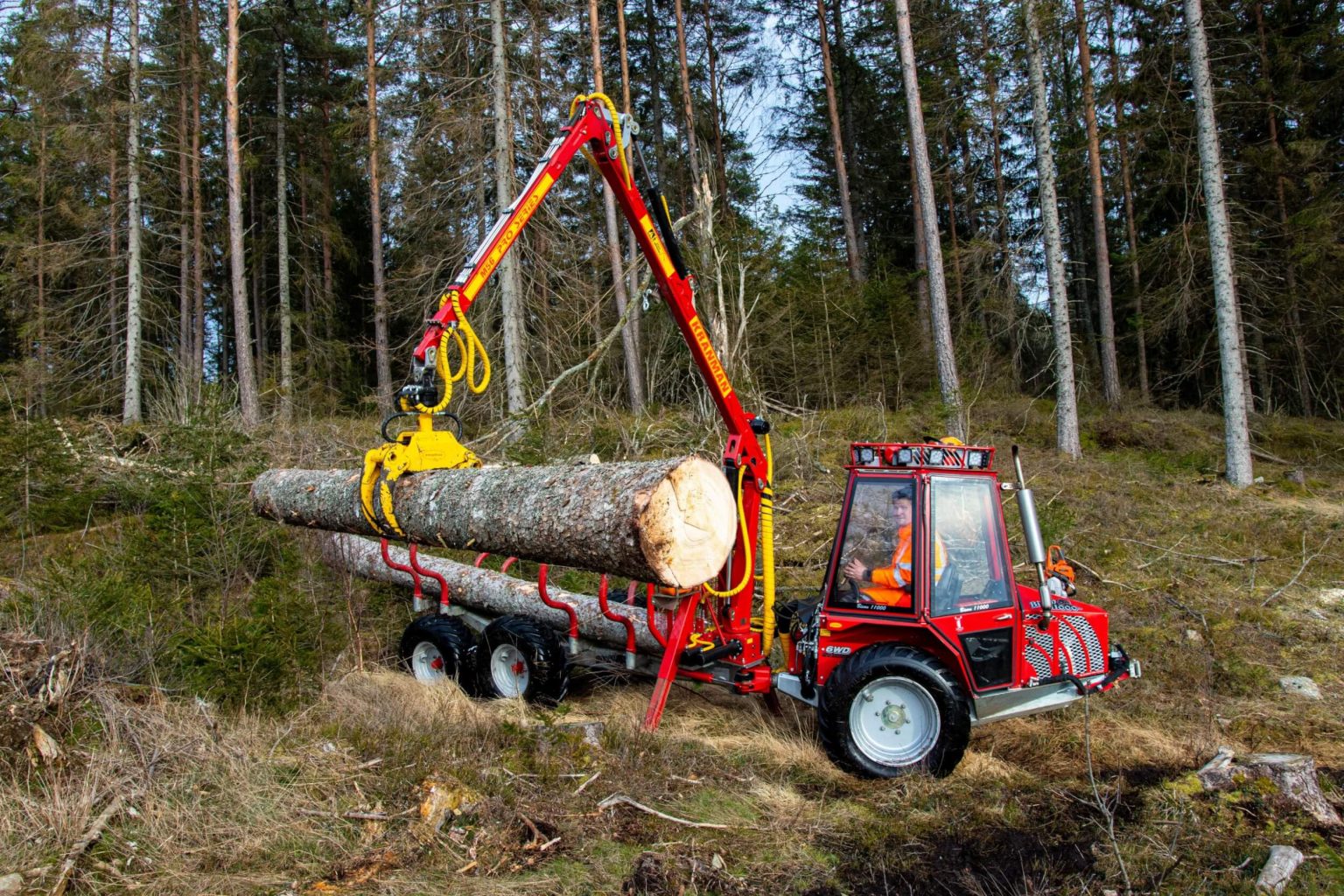 Kranman Bison 11000 Rückezug Rückeanhänger Prozessor Forstkran – SB ...